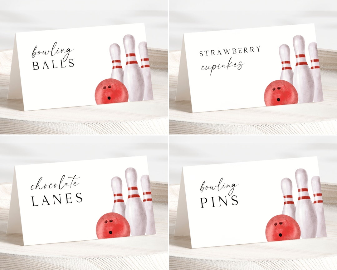 Bowling Birthday Food Labels Editable Template Bowling Party Food Label ...