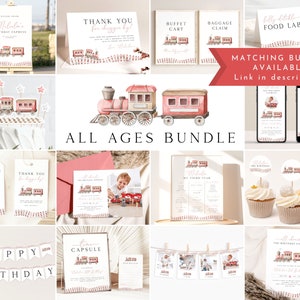 Editable Train Birthday Invitation Template. Red Train Birthday Photo ...