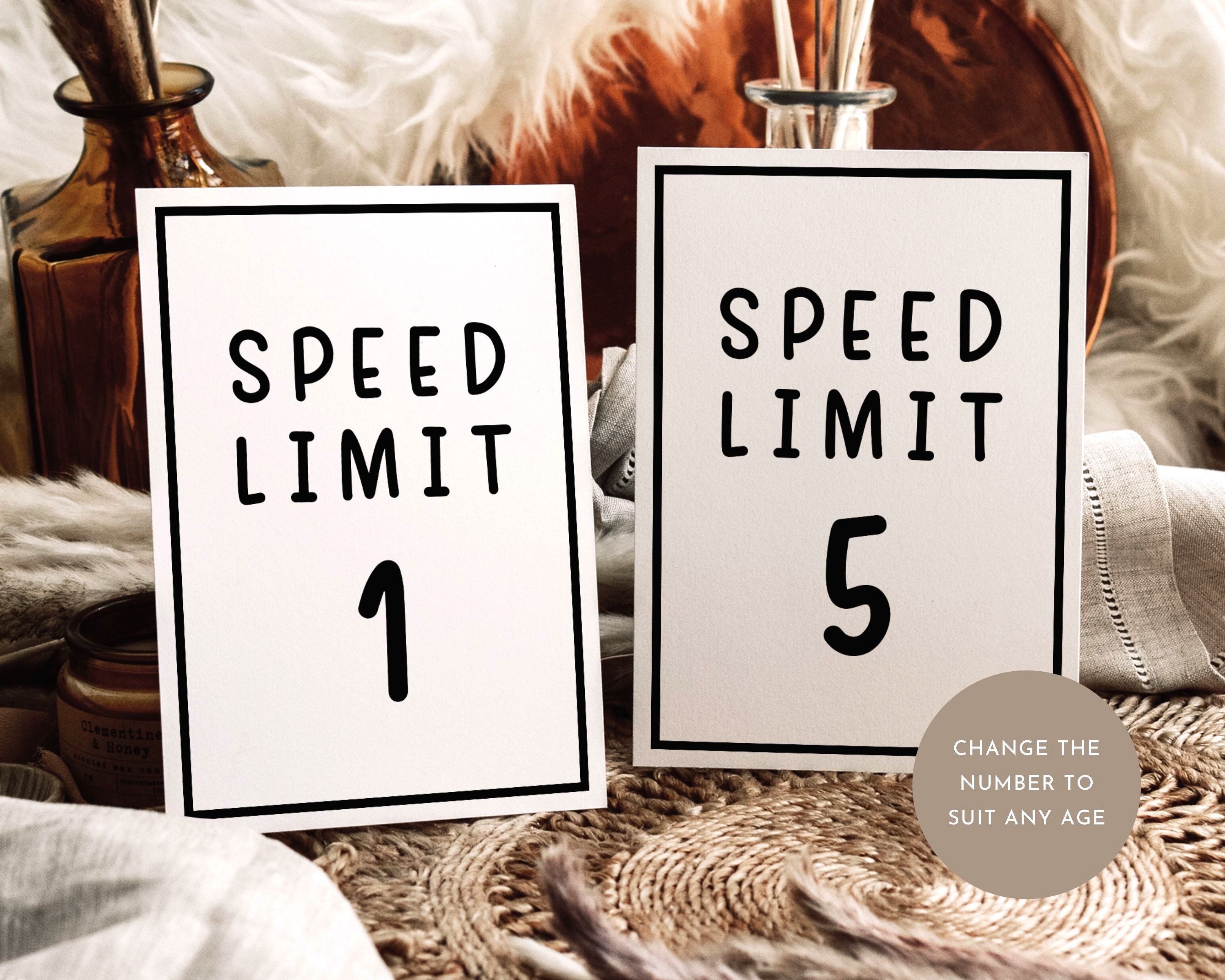 Speed Limit Sign Dirt Bike Birthday Party Decoration Table Sign ...