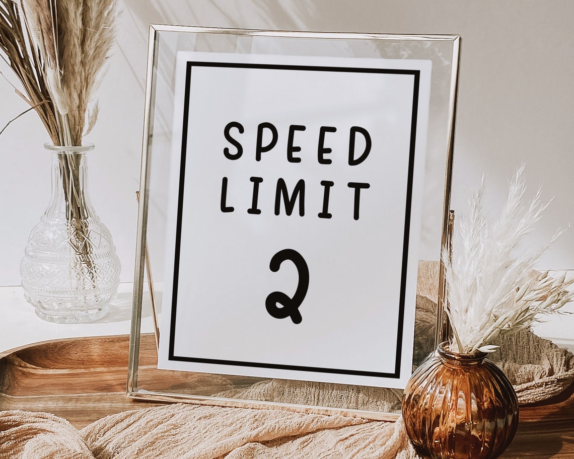 Speed Limit Sign Race Car Birthday Party Decoration Table Sign - Etsy