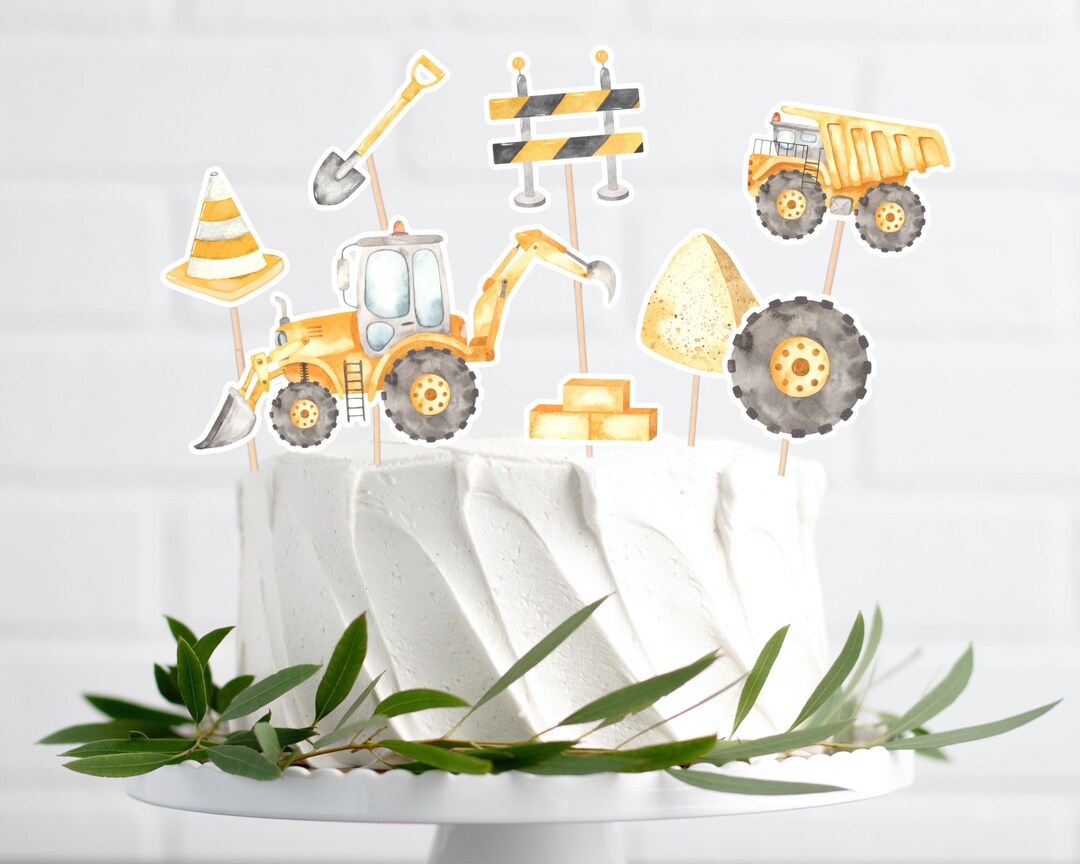 Cake Topper Construction Birthday Boy. Construction Cake Topper Decor ...