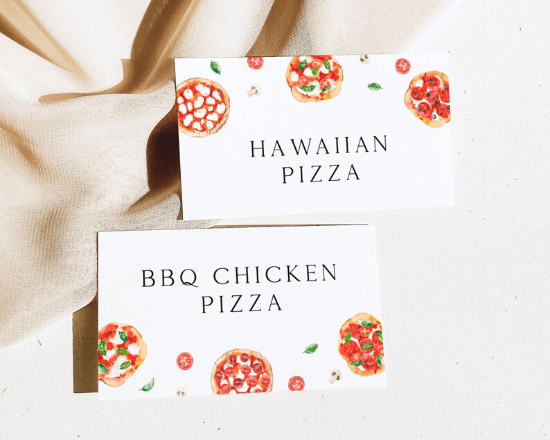 Pizza Party Birthday Food Labels Editable Template Pizza Party - Etsy