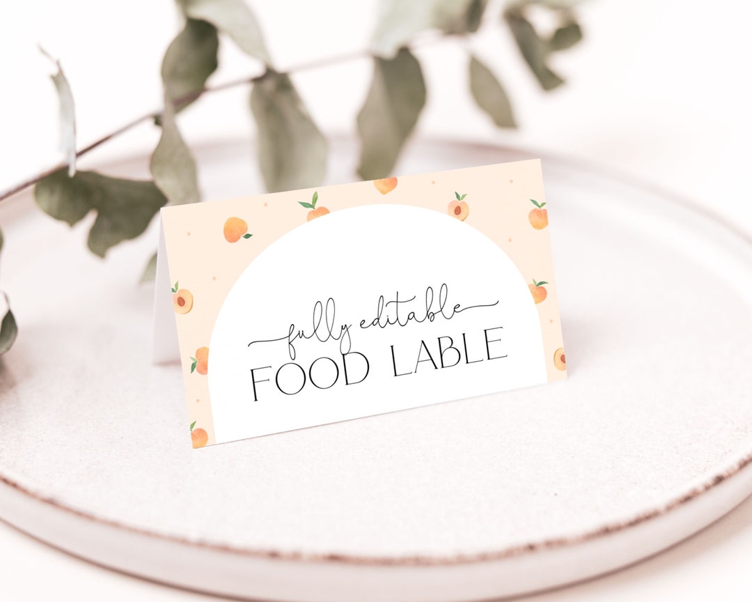 Sweet Peach Food Labels Template. Sweet as a Peach Birthday Food Label ...