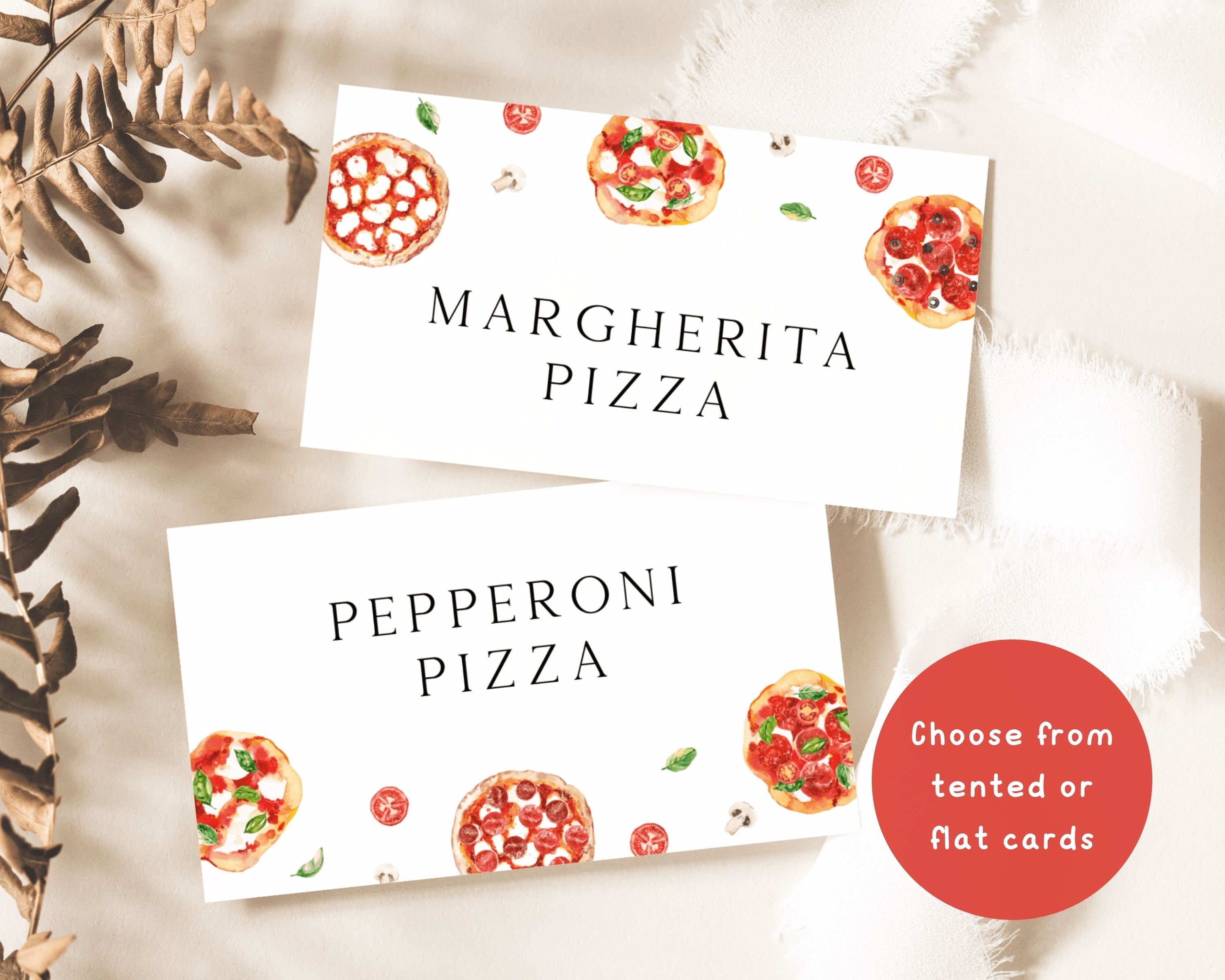 Pizza Party Birthday Food Labels Editable Template Pizza Party Food ...