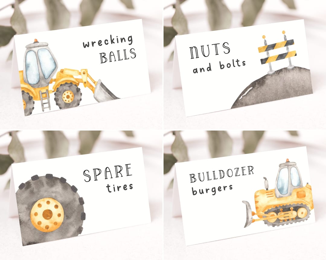 Construction Food Labels Template. Construction Party Decor Birthday ...