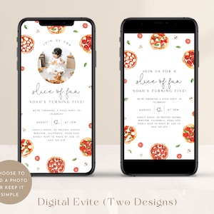 Pizza Party 1st Birthday Bundle Editable Template Pizza Party Bundle ...