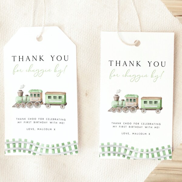 Train Thank You Tags - Etsy