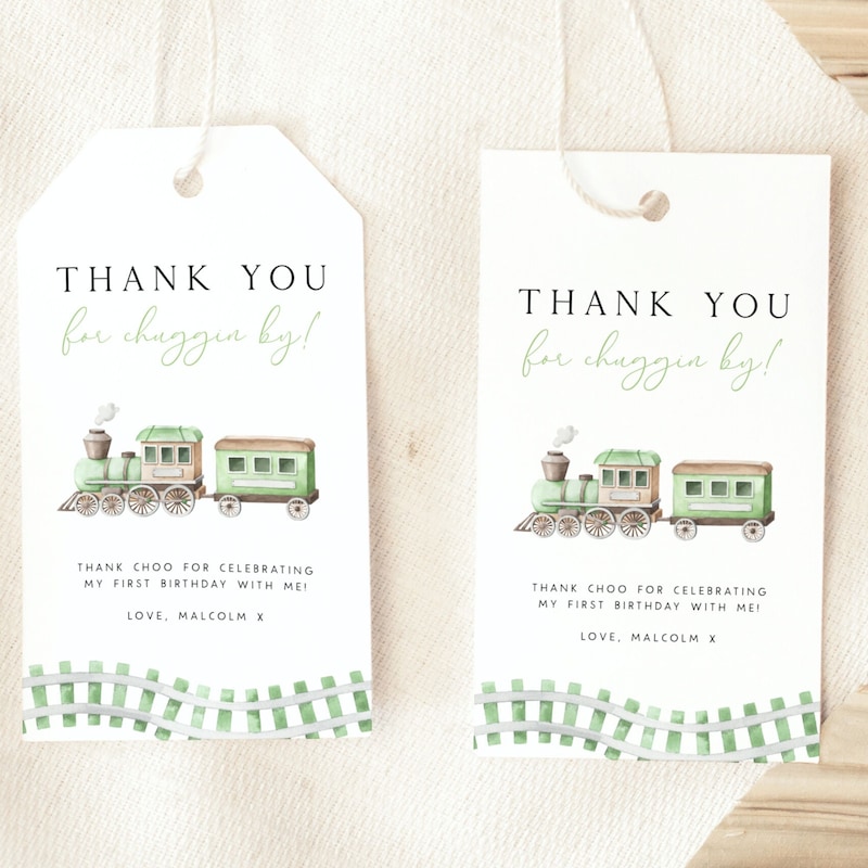 Train Thank You Tags - Etsy