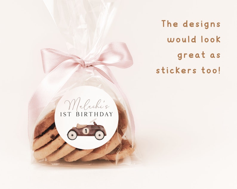 Fast One Race Car First Birthday Cupcake Toppers Template. - Etsy
