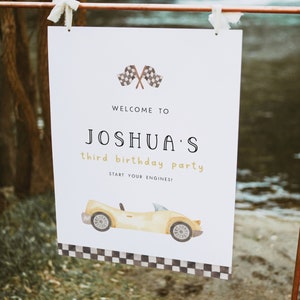 Get Into Gear Race Car Welcome Sign Editable Template. Vintage Race Car ...