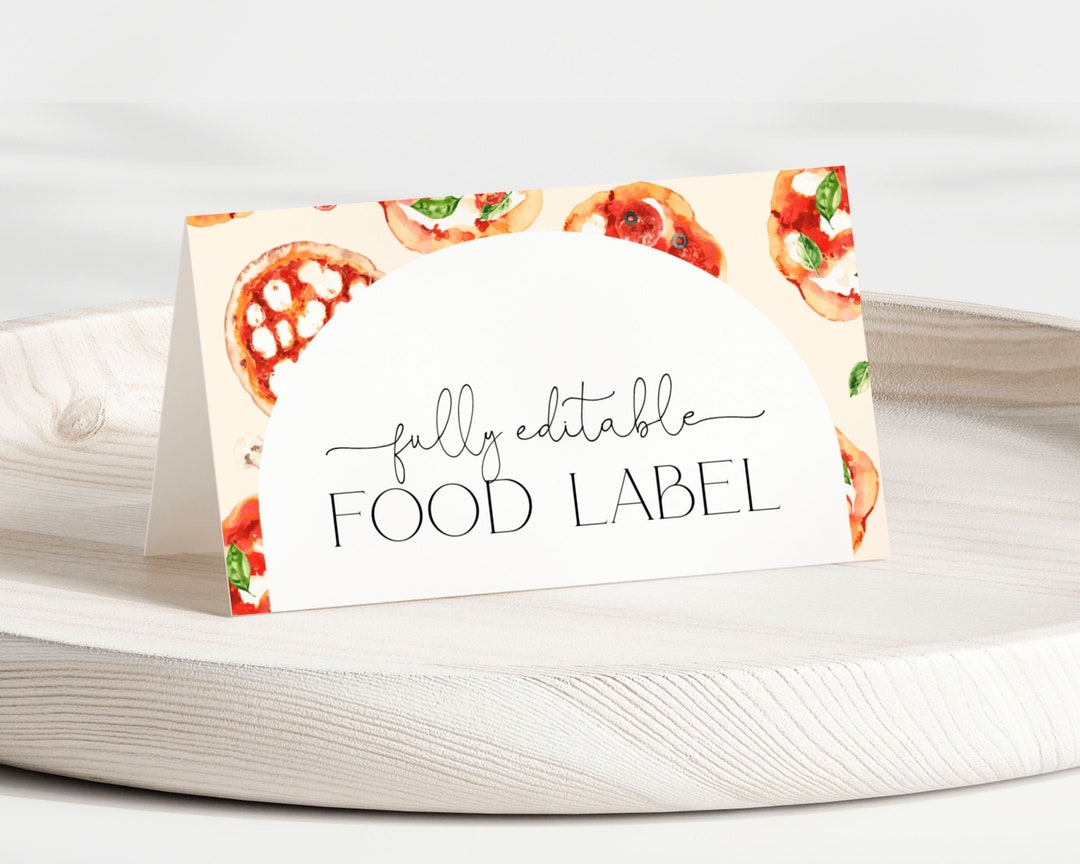 Pizza Party Food Labels: Editable Tent Cards (digital Download) - Etsy