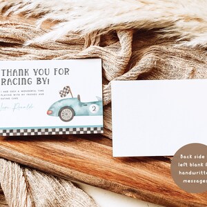 Two Fast Race Car Thank You Card Template, Vintage Race Car 2nd ...