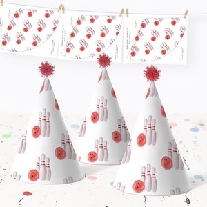 Bowling Party Hats Template Bowling Party Birthday Party Hats Printable ...