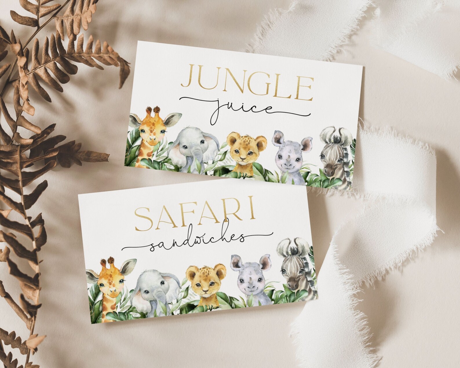 Safari Food Labels Template. Jungle Food Label Cards Wild One - Etsy