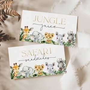 Safari Food Labels Template. Jungle Food Label Cards Wild One 1st ...