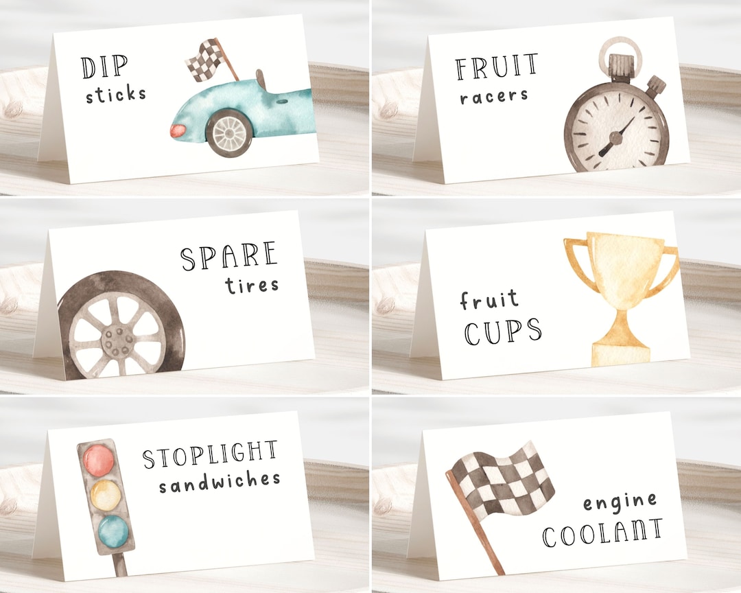 Two Fast Race Car Food Labels 2nd Birthday Template. Second Birthday ...