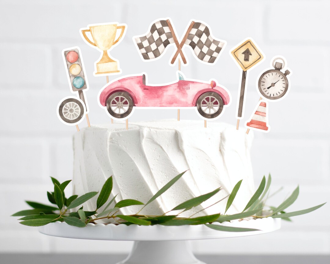 Cake Topper Two Fast Race Car Second Birthday. Cake Topper Race Car ...