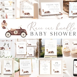 Race Car Baby Shower Bundle Race Car Bundle Vintage Race Car Baby ...