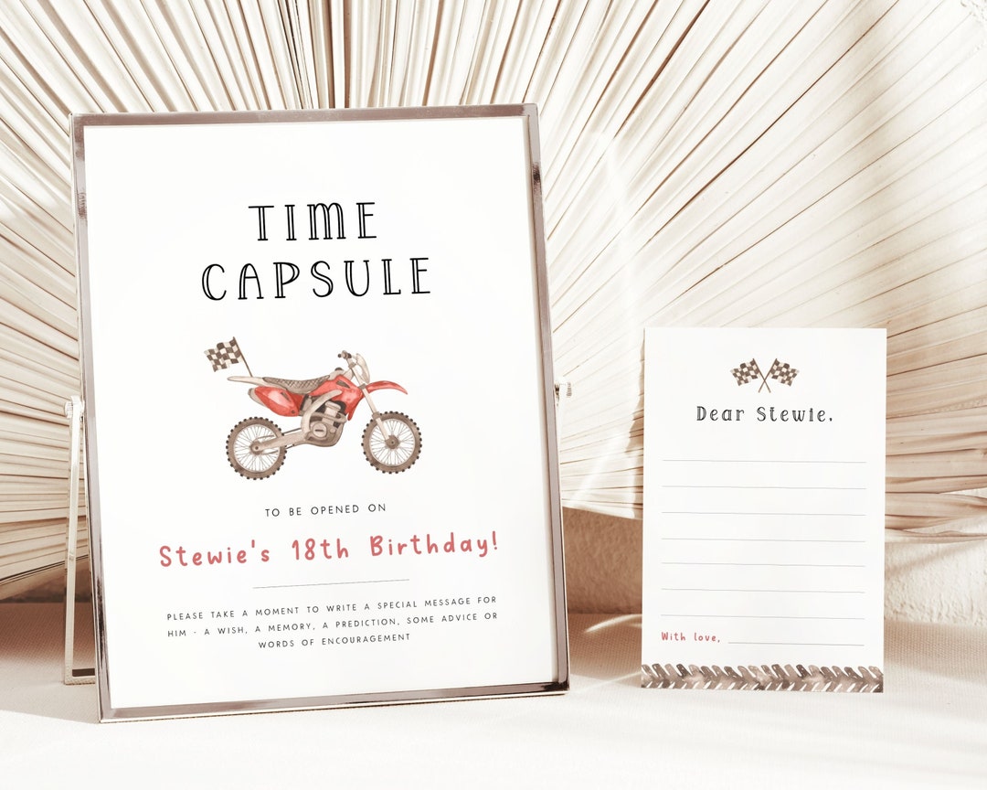 Two Fast Dirt Bike Time Capsule Template. Editable Two Fast Time ...