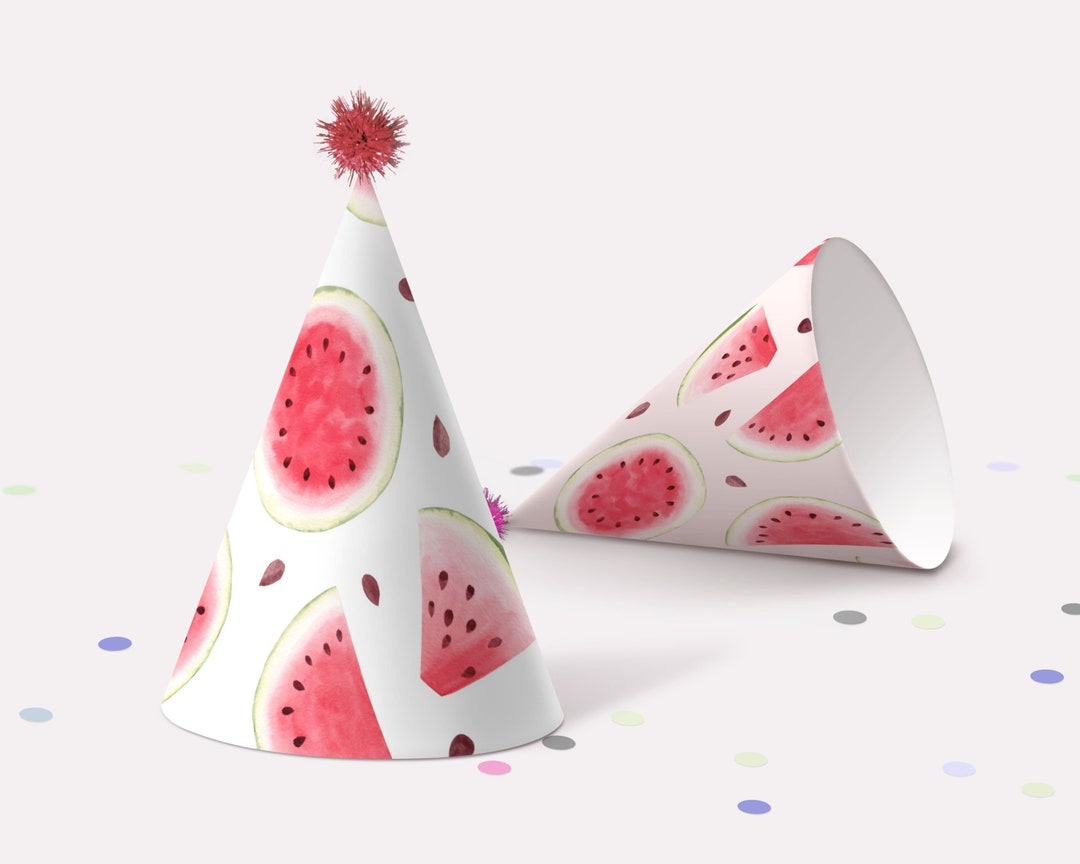 Watermelon Party Hat Template. Watermelon Birthday Party Hat One in a ...