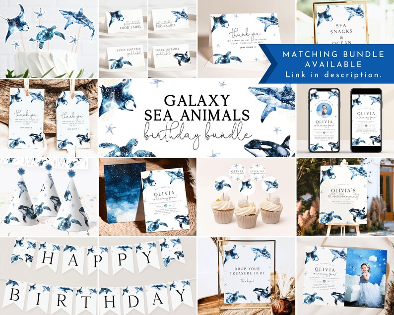 Under the Sea Birthday Welcome Sign Template Oceanic Space Sea Animal ...