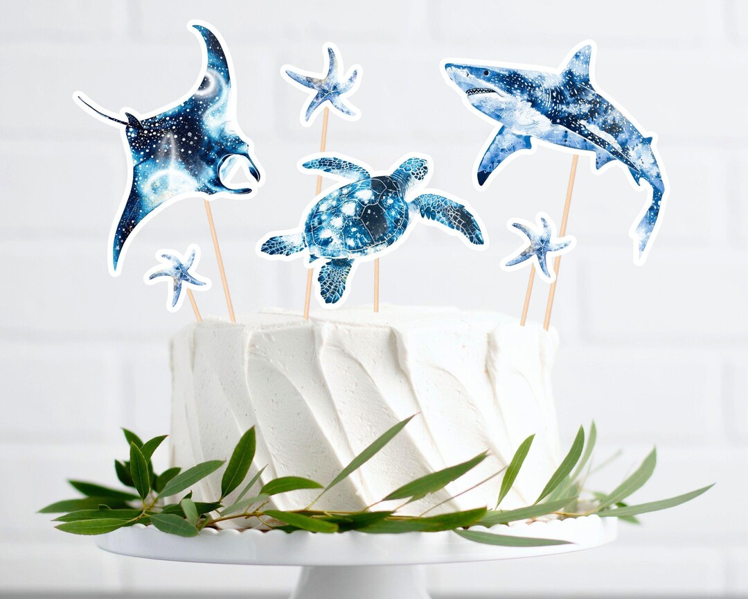 Under the Sea Birthday Cake Topper. Oceanic Sea Animals Birthday Party ...