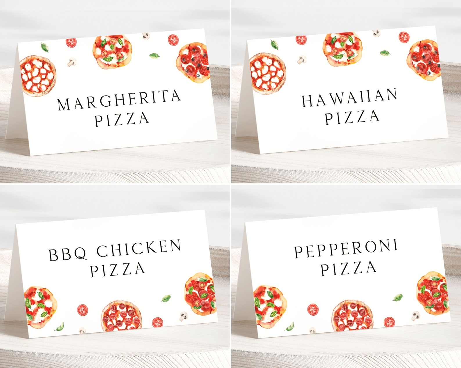 Pizza Party Birthday Food Labels Editable Template Pizza Party Food ...