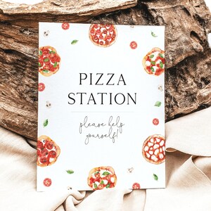 Pizza Party Birthday Sign Editable Template Make Your Own Pizza Station ...