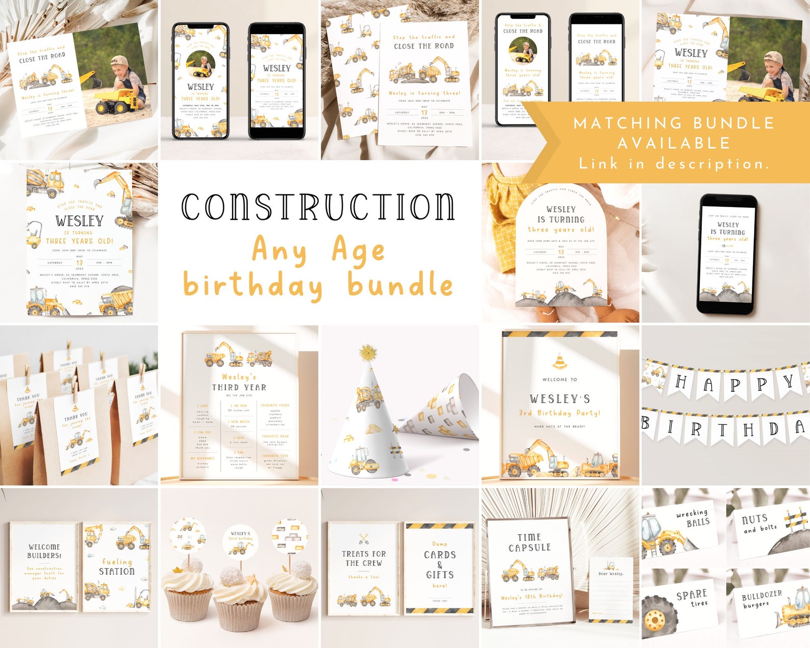 Construction Welcome Sign Template. Construction Party Welcome - Etsy