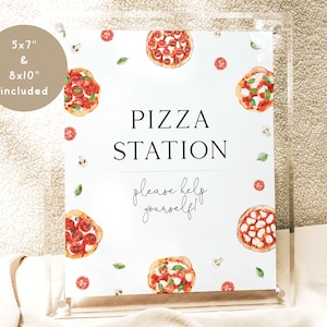 Pizza Party Birthday Sign Editable Template Make Your Own Pizza Station ...