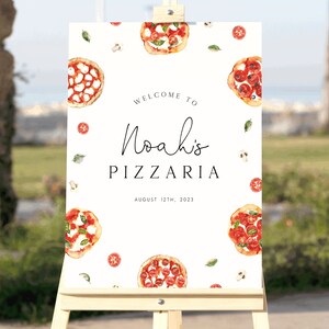 Pizza Party Welcome Sign Editable Template Pizza Party Birthday Welcome ...