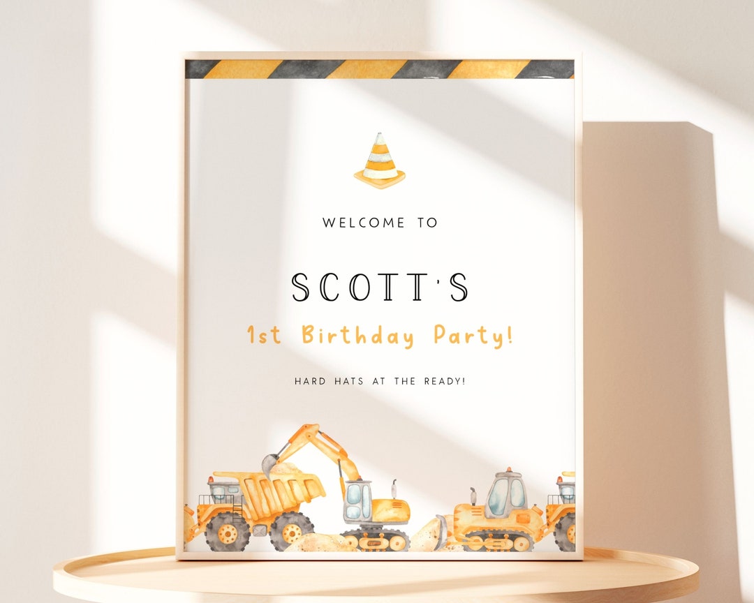 Construction Welcome Sign Template. Construction Party Welcome Poster ...