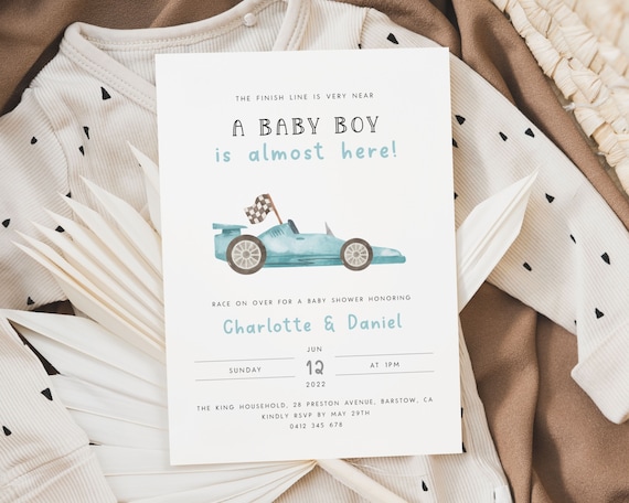 Baby Boy is Almost Here Baby Shower Invitation Template. - Etsy