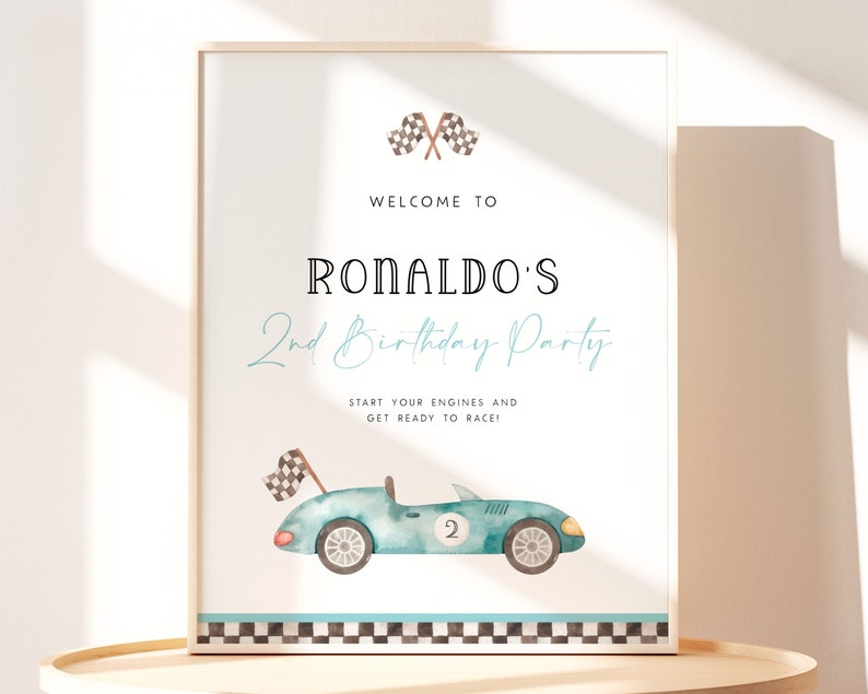 Two Fast Race Car Welcome Sign Template. Vintage Race Car - Etsy