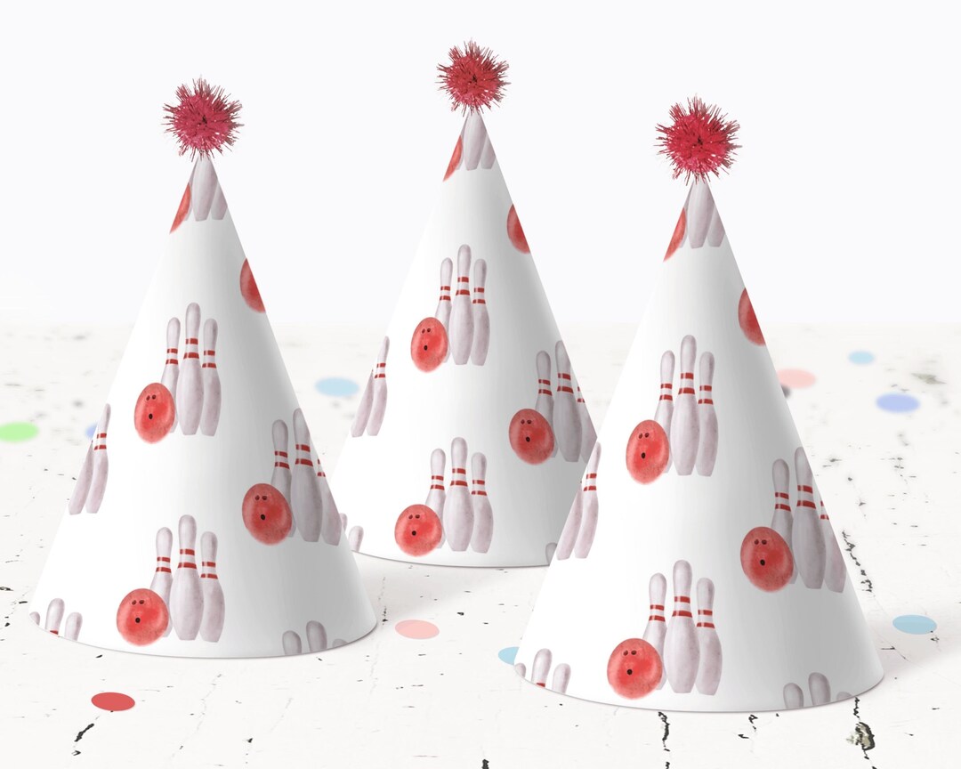 Bowling Party Hats Template Bowling Party Birthday Party Hats Printable ...
