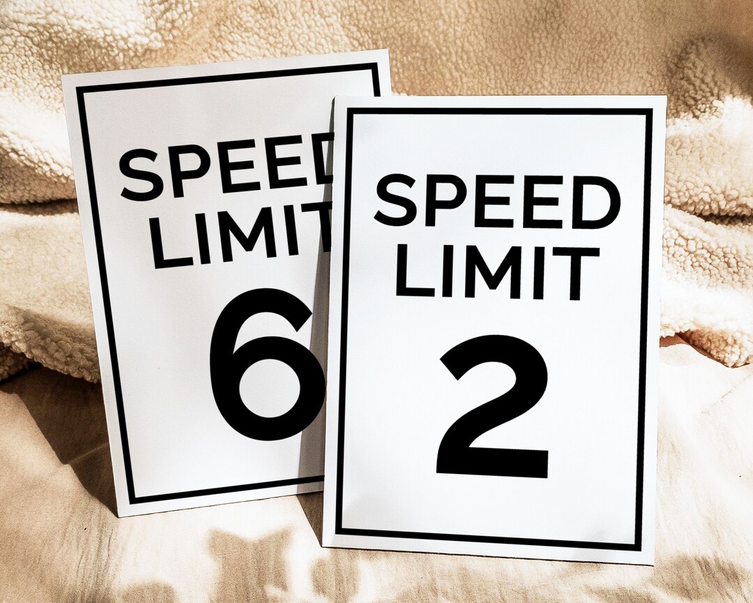 Speed Limit Sign Monster Truck Birthday Party Decoration Table Sign ...