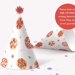 Pizza Party Hats Template Pizza Party Birthday Party Hats Slice ...