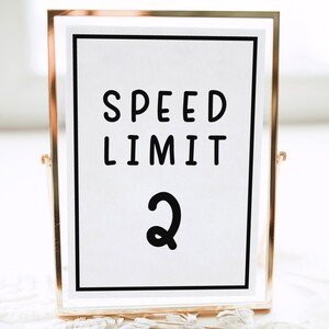 Speed Limit Sign Race Car Birthday Party Decoration Table Sign Editable ...