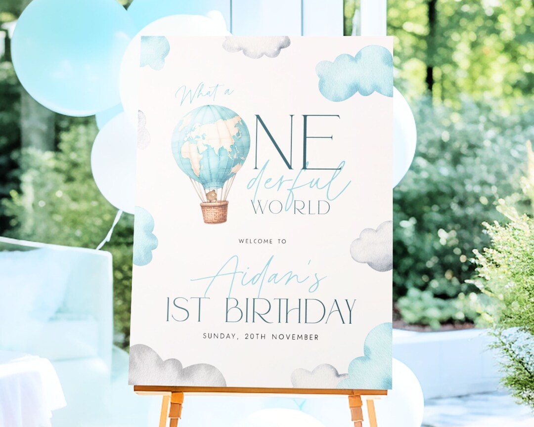 Onederful World Welcome Sign Template. Editable Onederful First Year ...