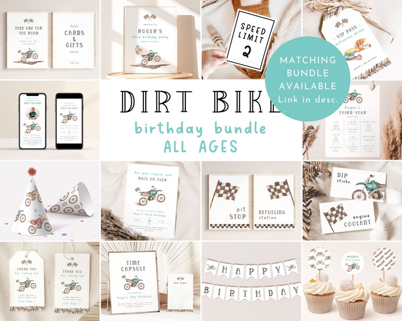 Dirt Bike Food Labels 3rd Birthday Template. Dirt Bike Second - Etsy