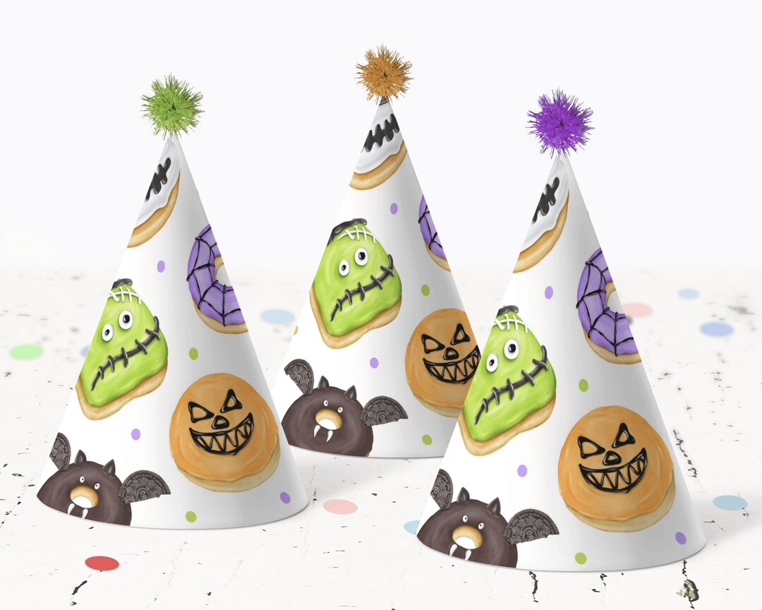 PRINTABLE Halloween Party Hats Template Halloween Birthday Party Hats ...