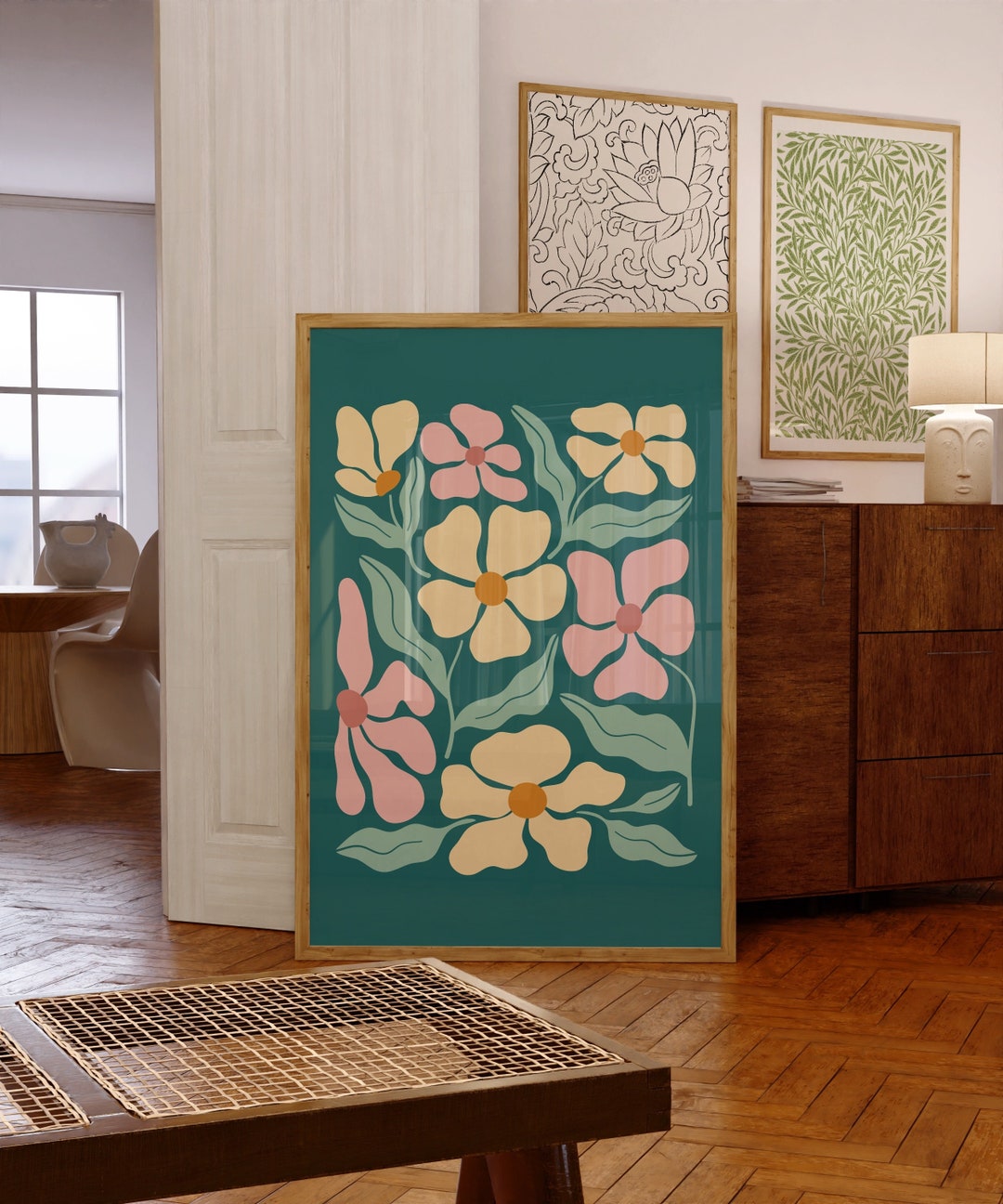 Groovy Floral Wall Art, Funky Flower Print, Abstract Botanical Flower ...