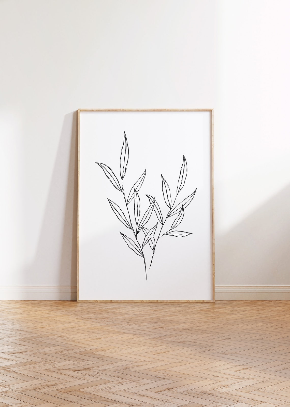 Set of Three Line Art Botanical Print Minimalist Neutral Wall - Etsy