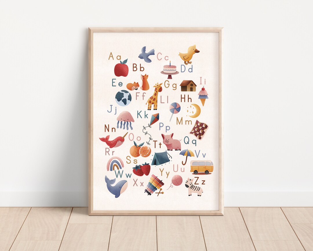 Alphabet Poster, Educational Print, ABC Poster, Printable Wall Art ...