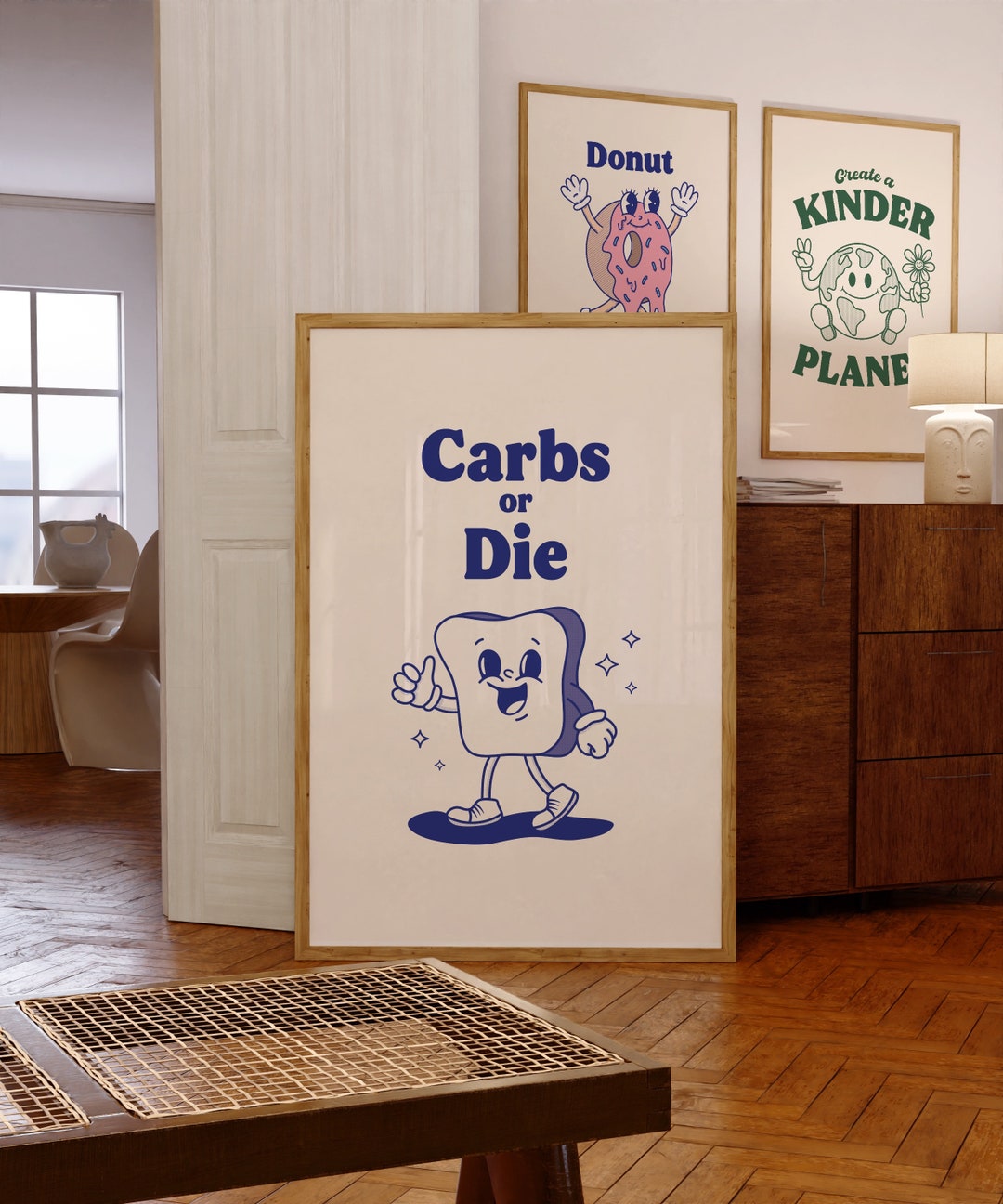 Retro Kitchen Print, Funny Kitchen Poster, Retro Quote Art, Retro Blue ...