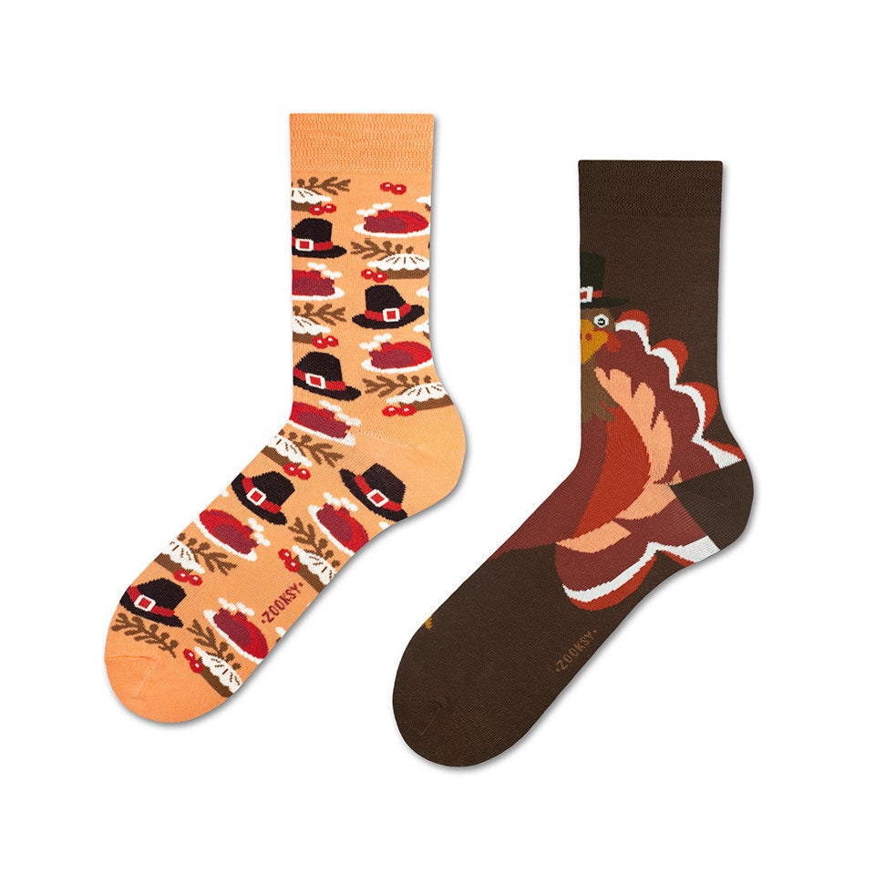 Thanksgiving Socks | 2x Colourful Socks | Motif Socks | Cool Colourful ...