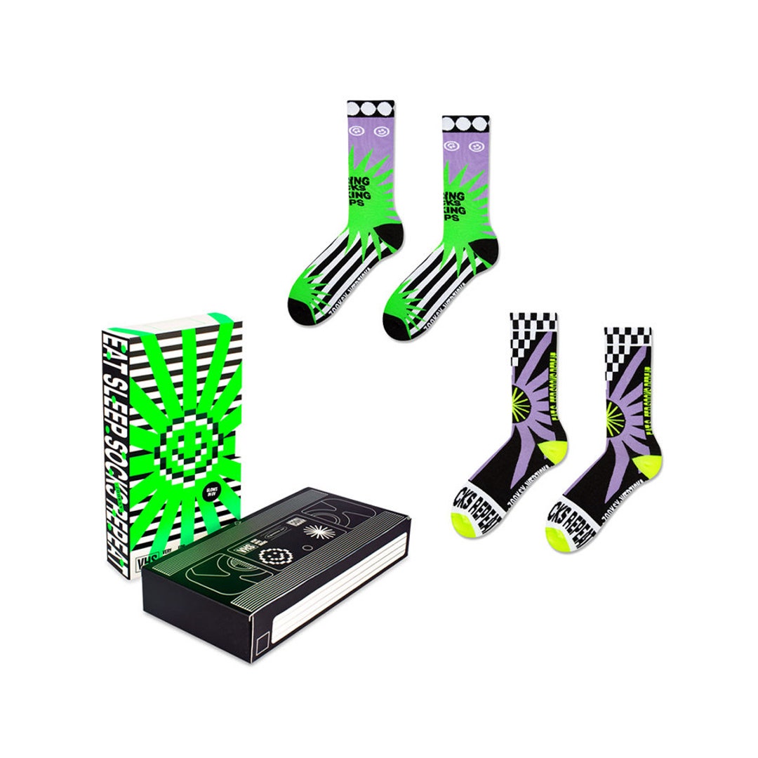 Long Fluorescent Socks ZOOKSY X Wedzicka Long Socks Glowing Under UV ...