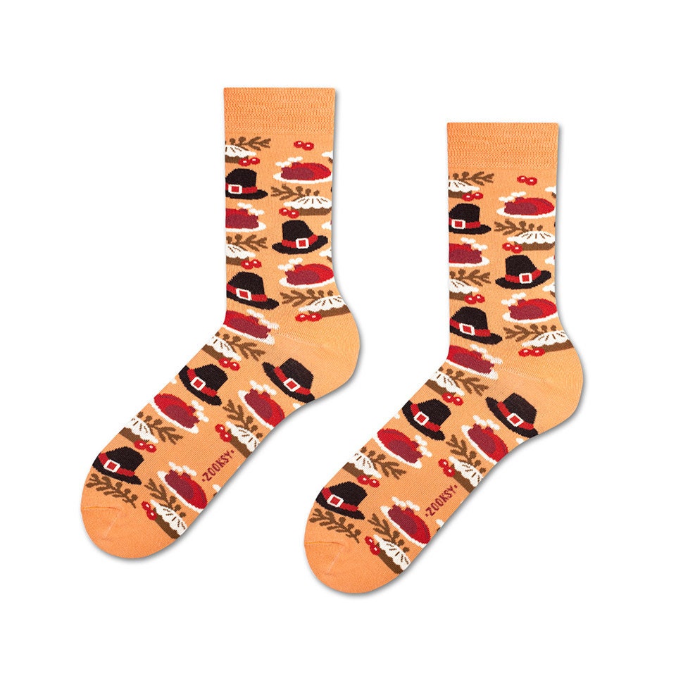 Thanksgiving Socks | 2x Colourful Socks | Motif Socks | Cool Colourful ...