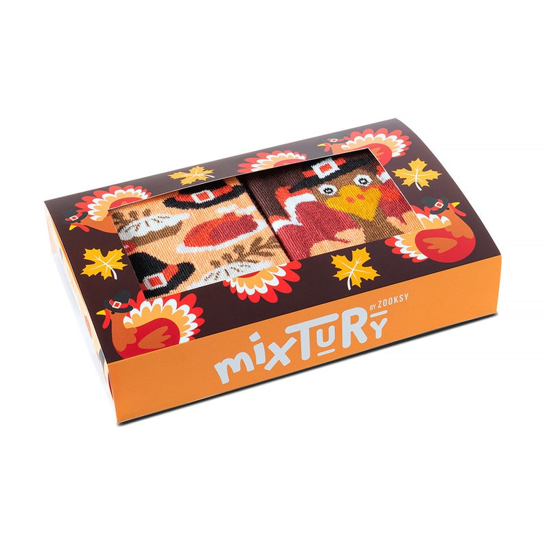 Thanksgiving Socks | 2x Colourful Socks | Motif Socks | Cool Colourful ...