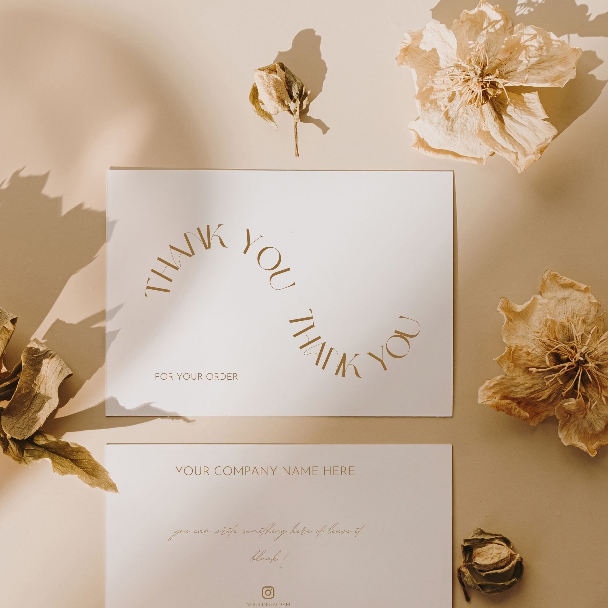 Printable Luxury Thank You for Your Order Card, Template Card, Thank ...